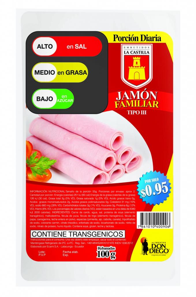 JAMON FAMILIAR LA CASTILLA 100 G | TIA S.A.